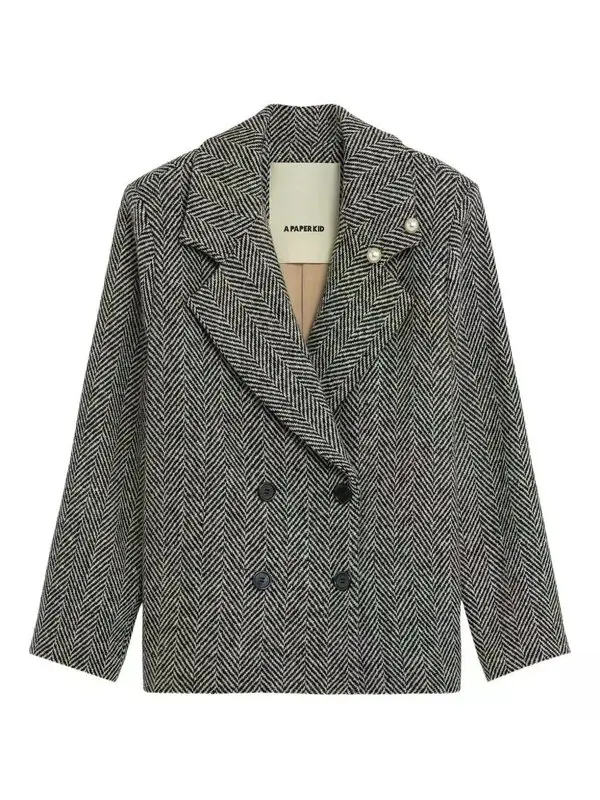 A PAPER KID Herringbone Double-breasted Jacket