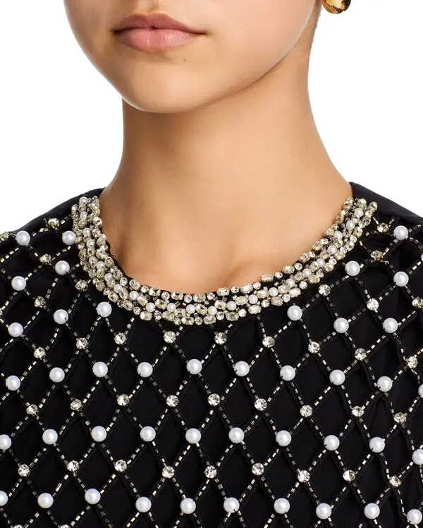 Alice + Olivia Amal Embellished Boxy Tank