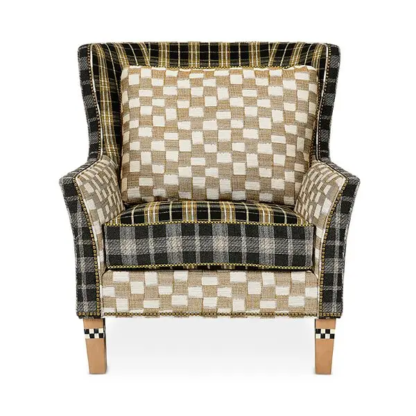 MACKENZIE-CHILDS Mad For Plaid Wing Chair - Multi