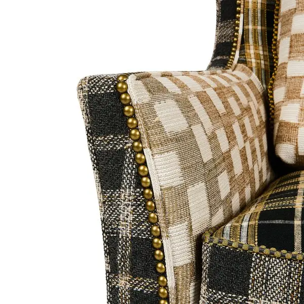 MACKENZIE-CHILDS Mad For Plaid Wing Chair