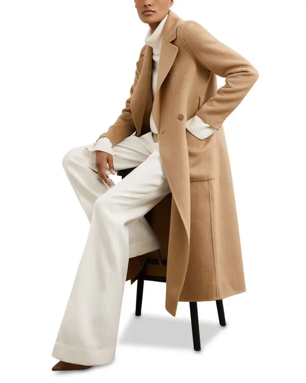 REISS Wool-blend Double Breasted Coat
