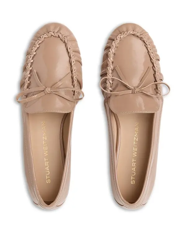 STUART WEITZMAN Britt Bow Loafer Flats - Fawn