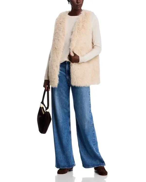 Surell Faux Fur Long Vest