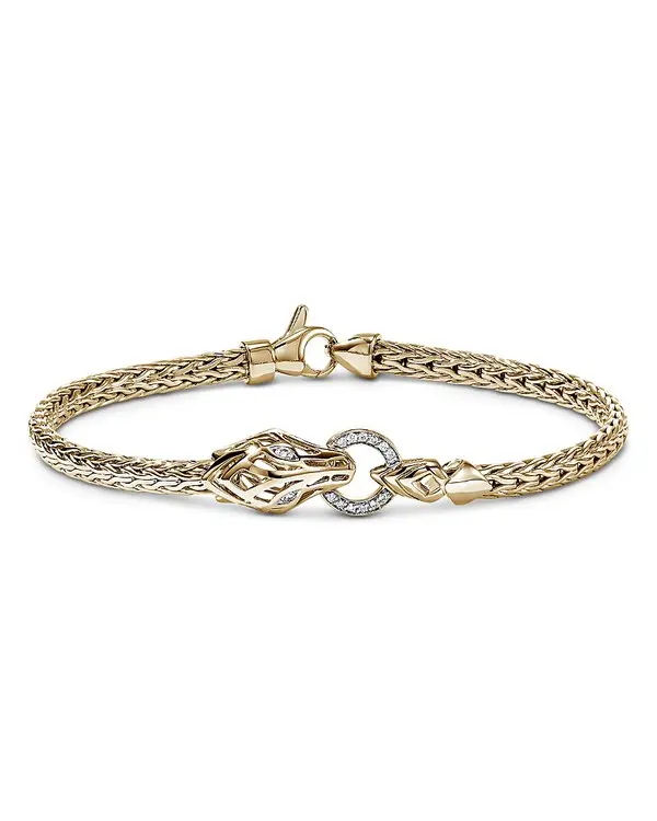 John Hardy 14k Yellow Diamond Naga Bracelet - Gold
