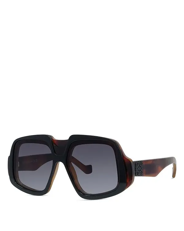Loewe Anagram Geometric Sunglasses - Black/dark Grey/bordeaux