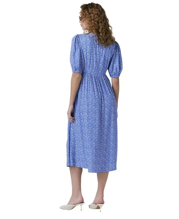 Ghost Nellie Crepe Collared Midi Smock Dress