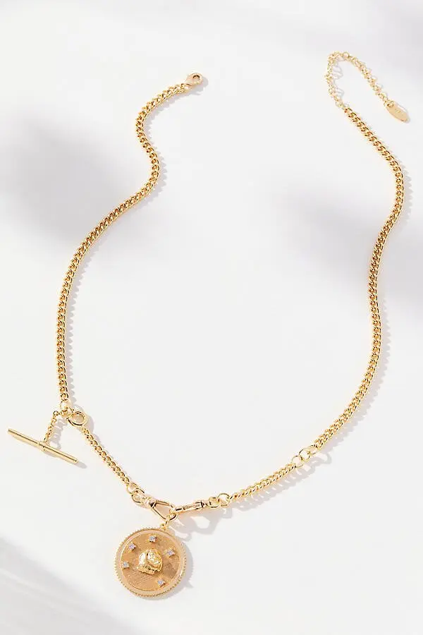 Anthropologie Dog Coin Crystal Necklace - Maize