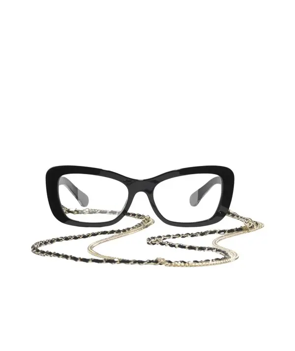Chanel Eyeglasses With Chain - Black