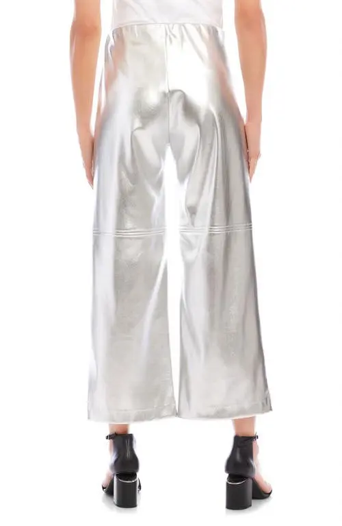 Karen Kane Crop Faux Leather Wide Leg Pants