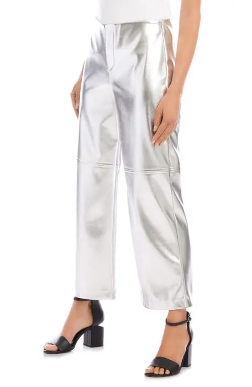 Karen Kane Crop Faux Leather Wide Leg Pants