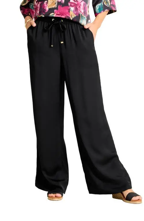 Tommy Bahama Satin Drawstring Wide Leg Pants