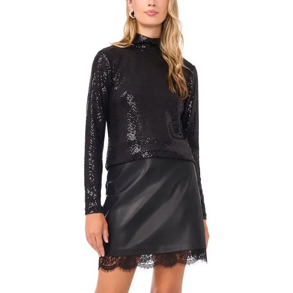 Vince Camuto Sequin Turtleneck Top