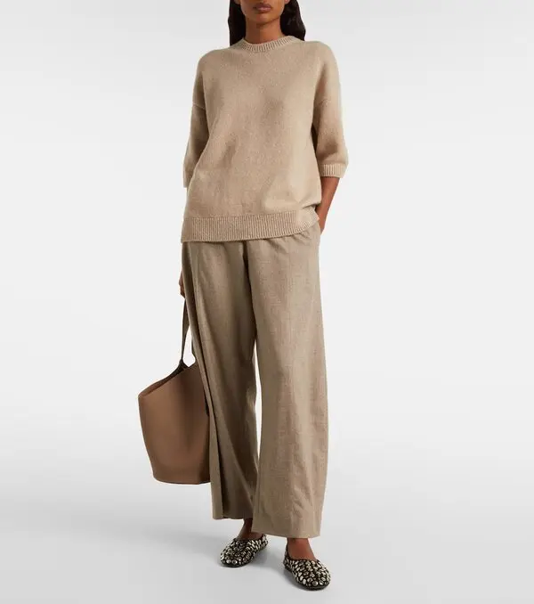 Khaite Clover Wool-blend Barrel-leg Trousers