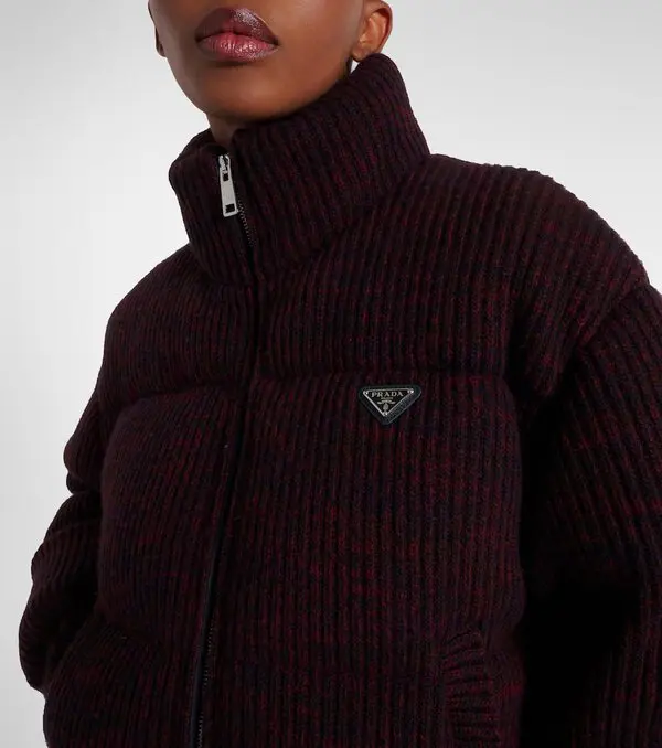 Prada Cropped Wool And Cashmere Down Jacket