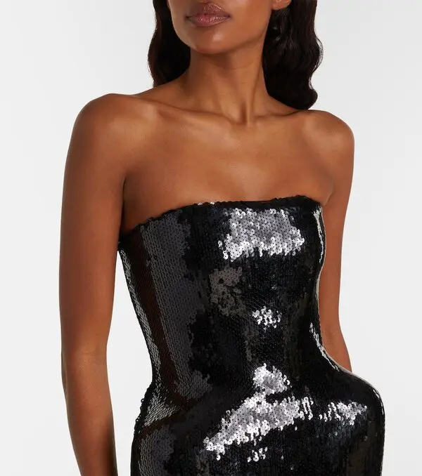 David Koma Sequined Bustier Dress