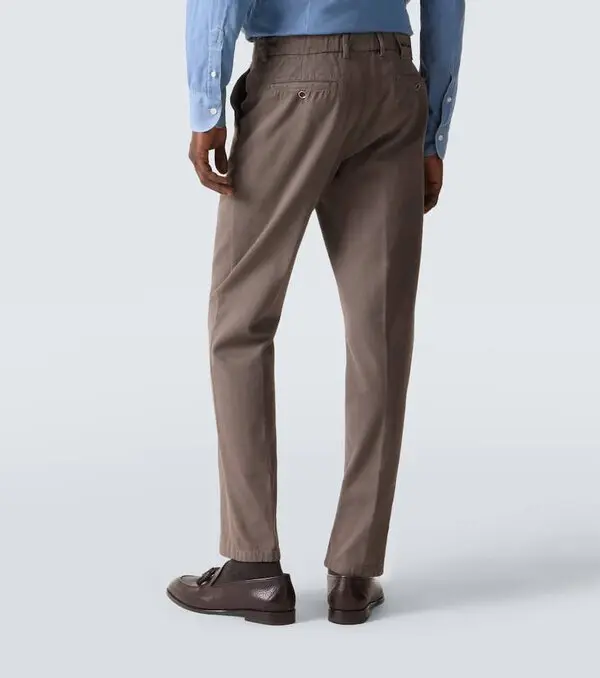 Kiton Cotton And Cashmere Slim Chinos
