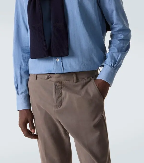 Kiton Cotton And Cashmere Slim Chinos