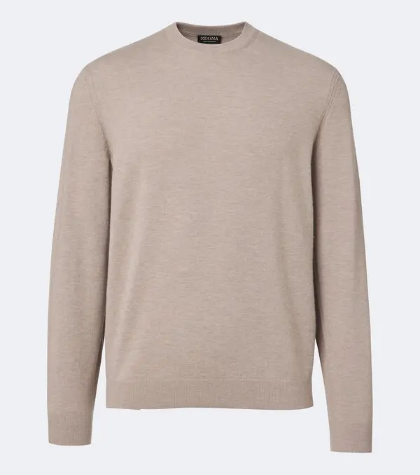 Zegna Cashmere V-neck Sweater - Beige