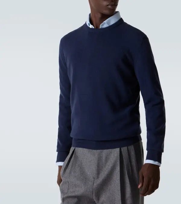 Zegna Cashmere Crewneck Sweater - Blue