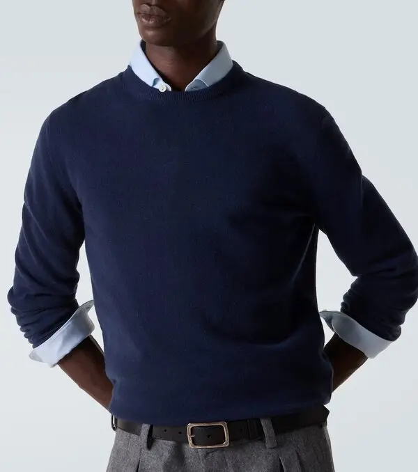Zegna Cashmere Crewneck Sweater - Blue