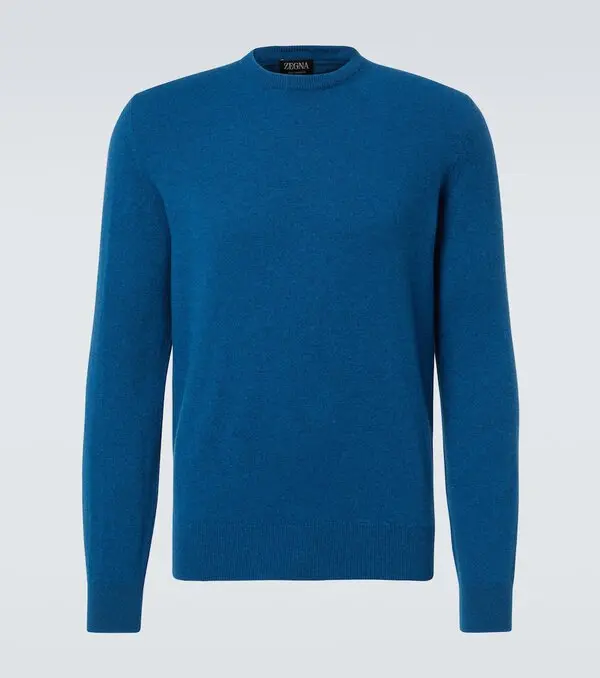 Zegna Cashmere V-neck Sweater - Blue