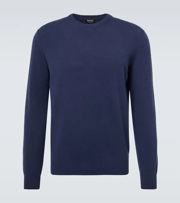 Zegna Cashmere V-neck Sweater - Blue