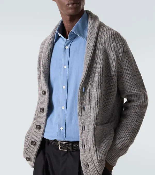 Thom Sweeney Wool And Cashmere Cardigan - Grey