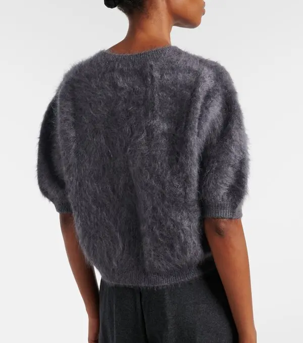 LISA YANG Juniper Argyle Cashmere Sweater - Grey