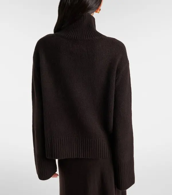 LISA YANG Fleur Cashmere Turtleneck Sweater - Brown