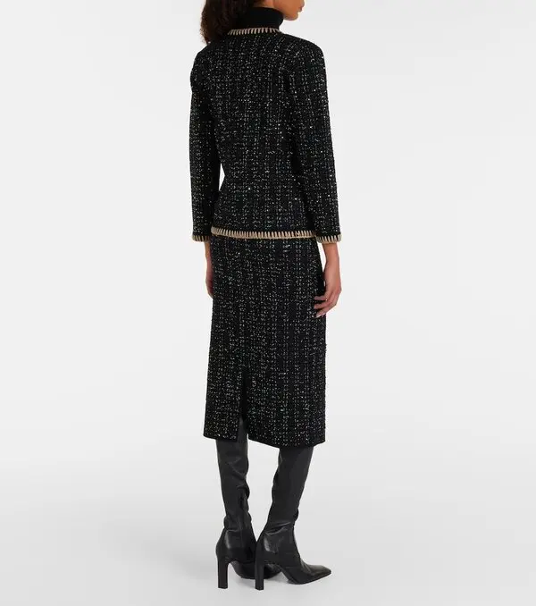 Veronica Beard Corbin Tweed Midi Skirt