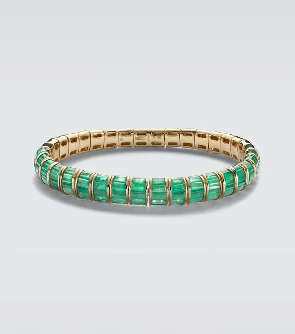 Shay Jewelry 18kt Yellow Bracelet With Emeralds - Gold