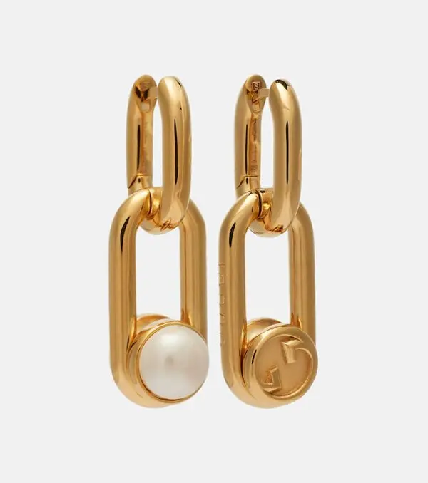 Gucci Interlocking G Embellished Drop Earrings - Gold
