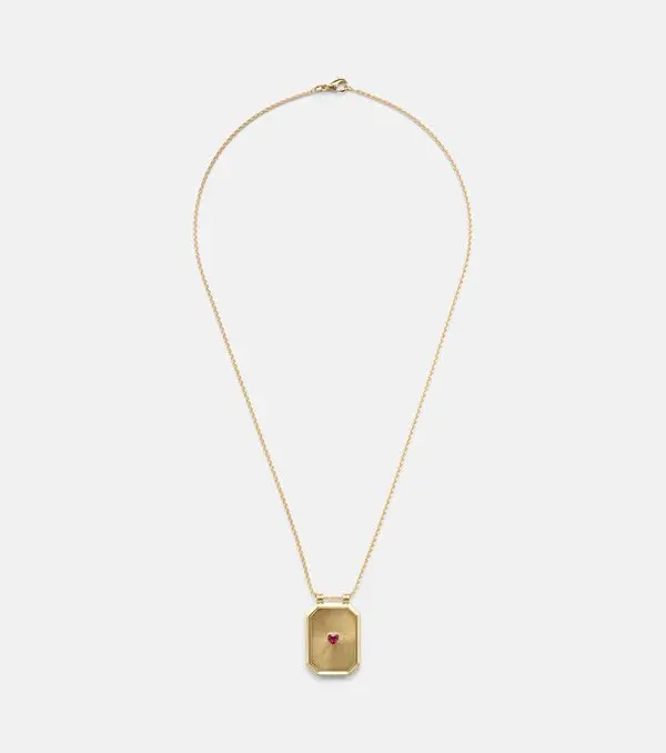 MARIE LICHTENBERG Love Ruby Pendant Necklace - Gold