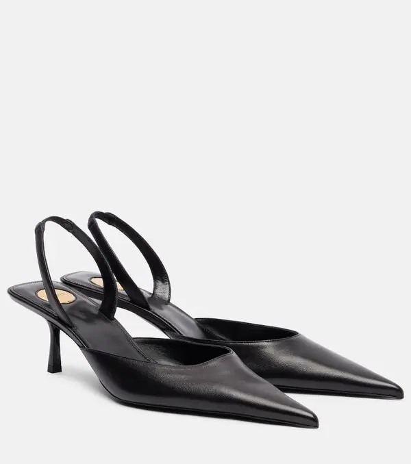 Saint Laurent Misty 55 Leather Slingback Pumps