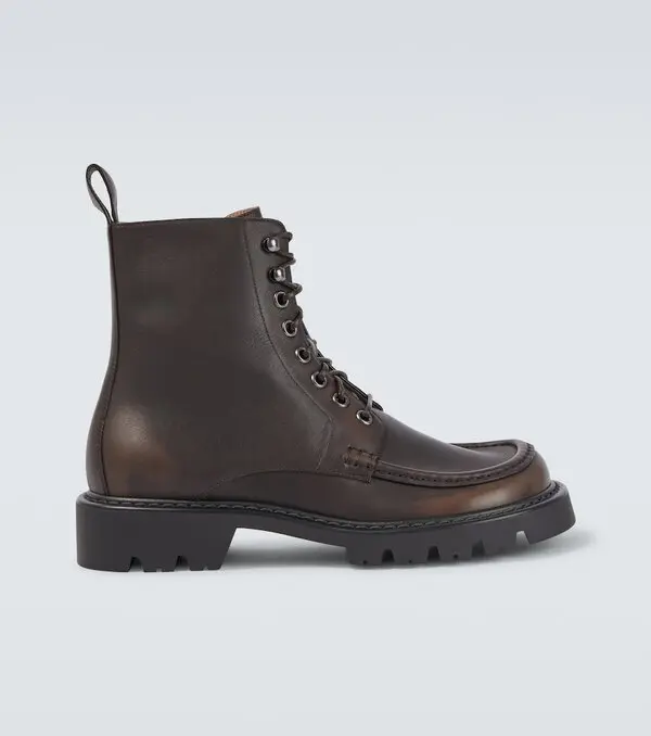 Loewe Sierra Leather Combat Boots - Brown