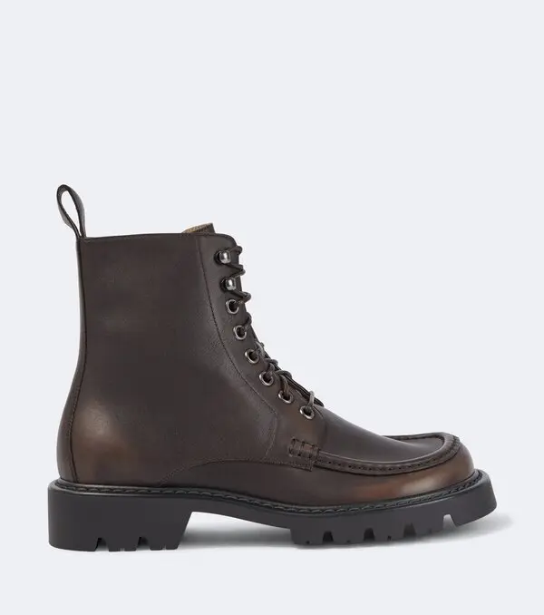 Loewe Sierra Leather Combat Boots - Brown