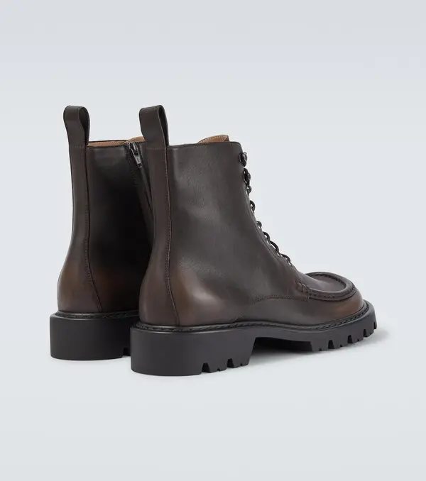 Loewe Sierra Leather Combat Boots - Brown