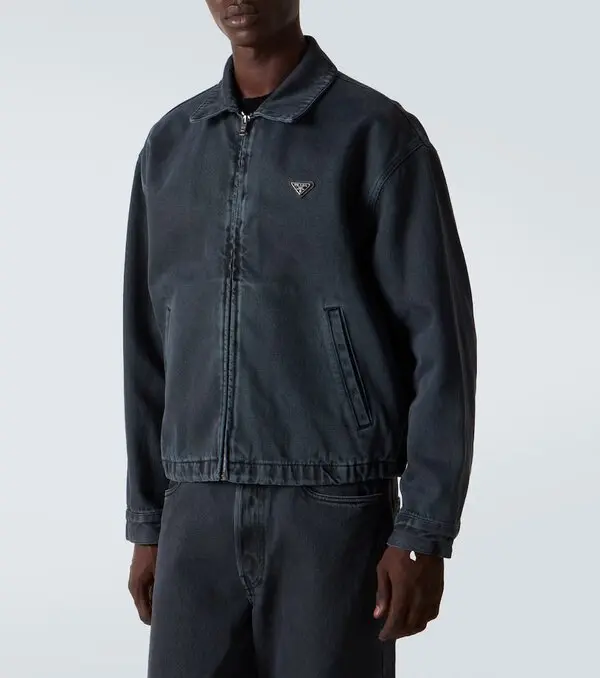 Prada Denim Blouson Jacket - Grey