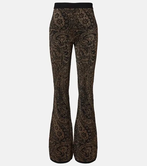 Etro Paisley Wool-blend Lamé Flared Pants