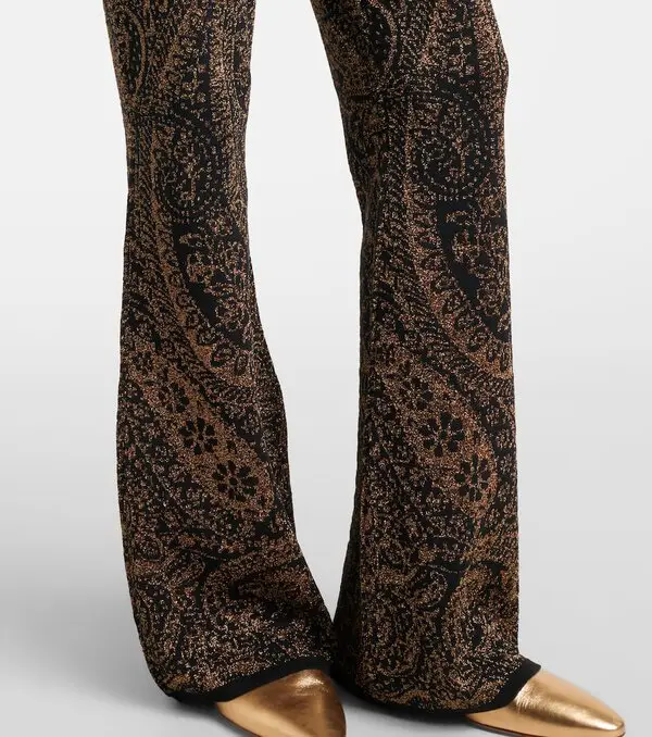 Etro Paisley Wool-blend Lamé Flared Pants