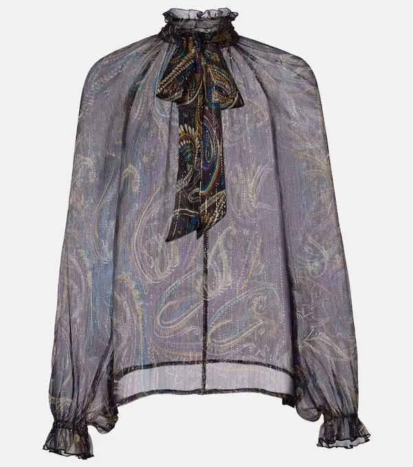 Etro Paisley Silk-blend Blouse - Multicoloured