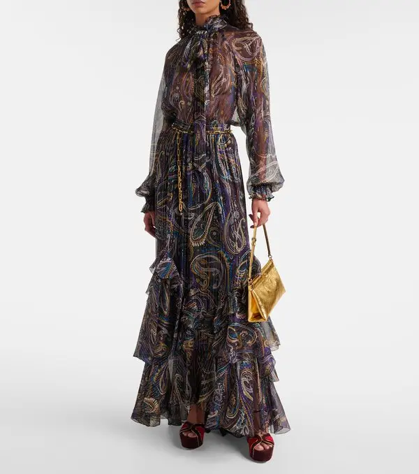 Etro Paisley Silk-blend Blouse - Multicoloured