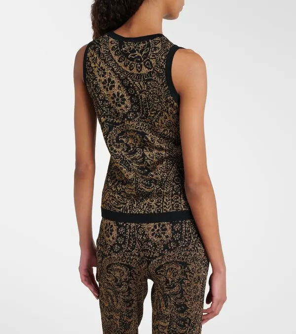 Etro Paisley Wool-blend Lamé Tank Top