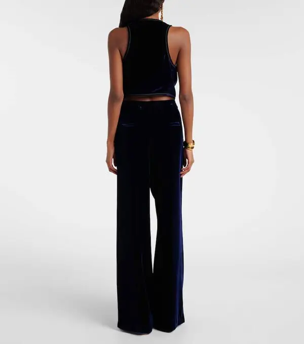 Etro Velvet Wide-leg Trousers - Blue
