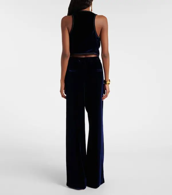 Etro Velvet Wide-leg Trousers - Blue