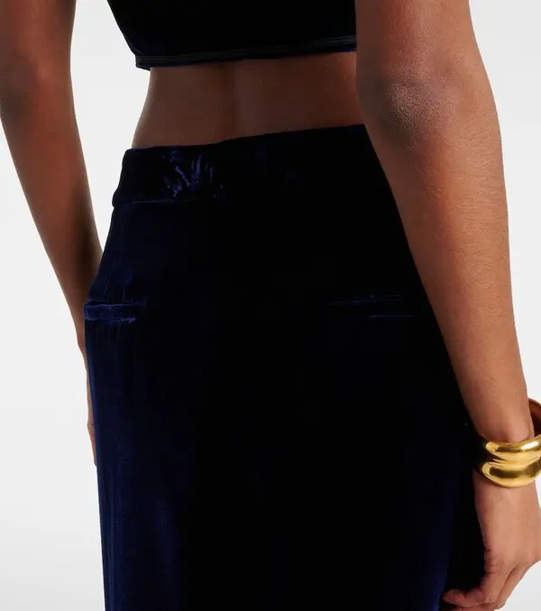 Etro Velvet Wide-leg Trousers - Blue