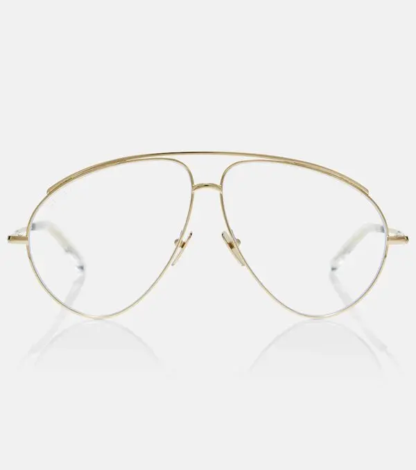 Gucci Oversized Aviator Glasses - Gold