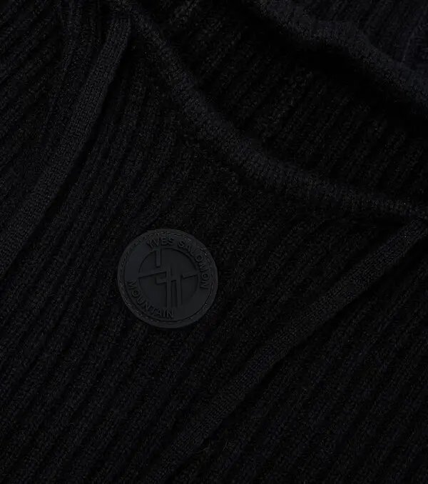 YVES SALOMON Ribbed Wool And Cashmere Hood - Black