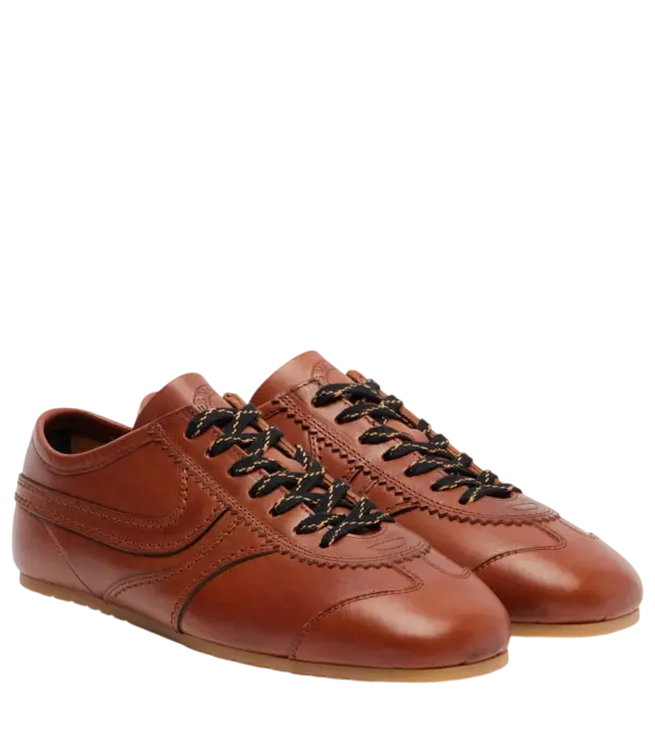Dries Van Noten Leather Lace-up Sneakers - Brown