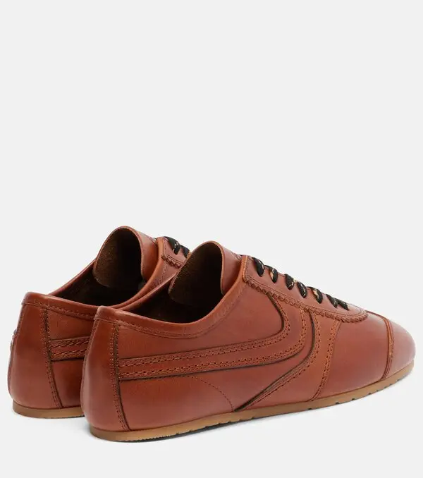 Dries Van Noten Leather Sneakers - Brown
